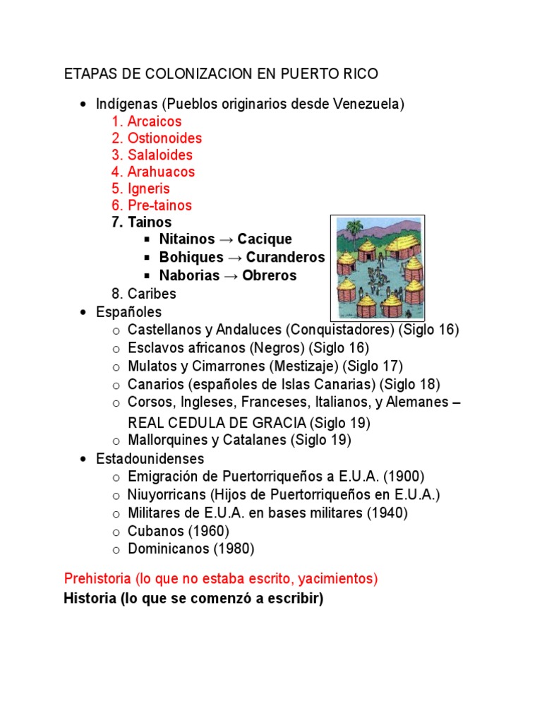 Etapas de Colonización en Puerto Rico | PDF | Puerto Rico | América del ...