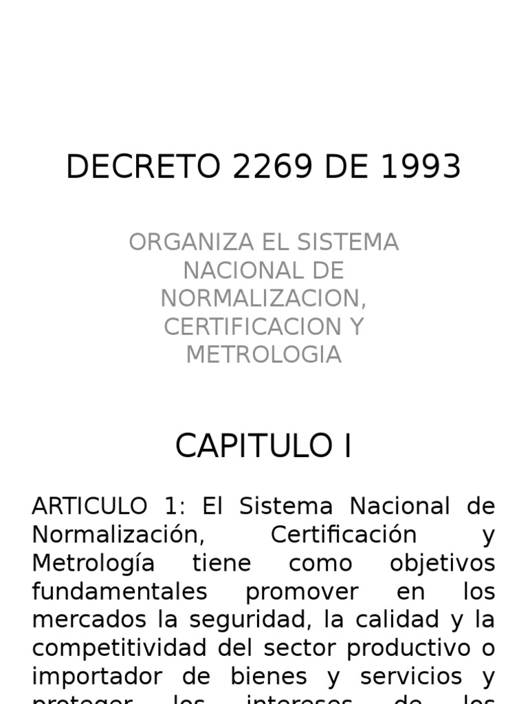Decreto 2269 de 1993 | PDF | Metrología | Medición