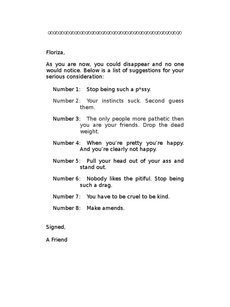 Carefrontation Letter | PDF