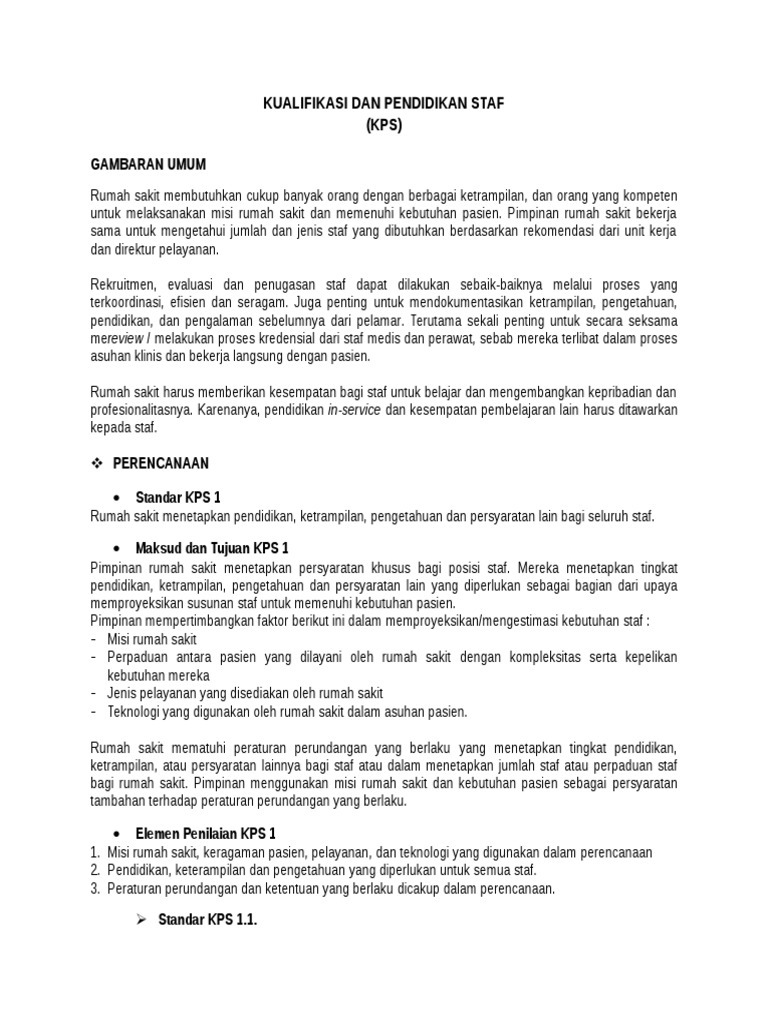 Kualifikasi Dan Pendidikan Staf | PDF