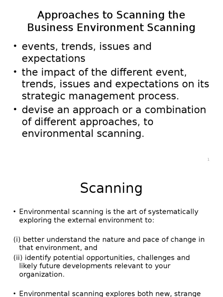 Approaches to Environmental Scanning | PDF | Strategic Management ...