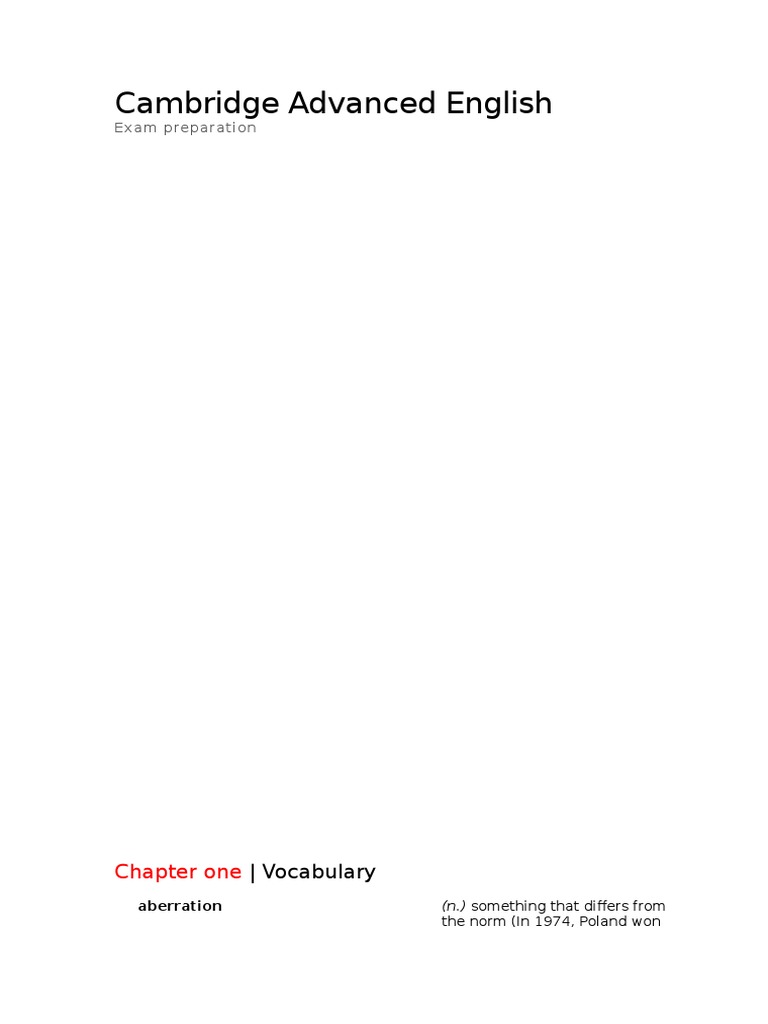 Cambridge Advanced English Preparation | PDF