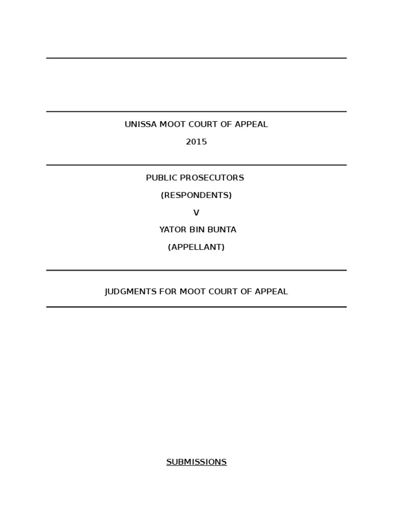 Mooting- Bundle of Authority (Counsels for the Respondents) | Appeal ...