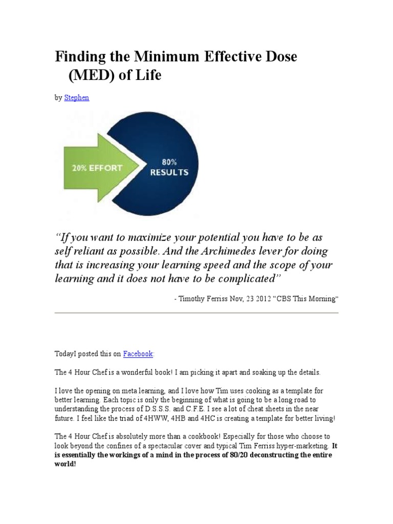 Finding The Minimum Effective Dose | PDF | Physical Exercise | Weight ...
