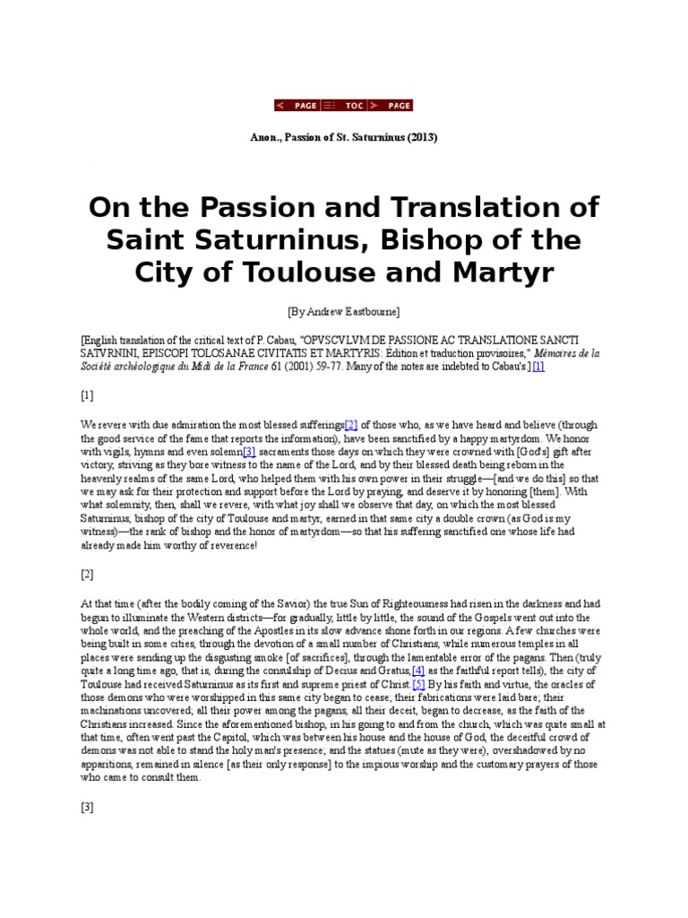 Passion of ST Saturninus | PDF | Martyr | Sacrifice