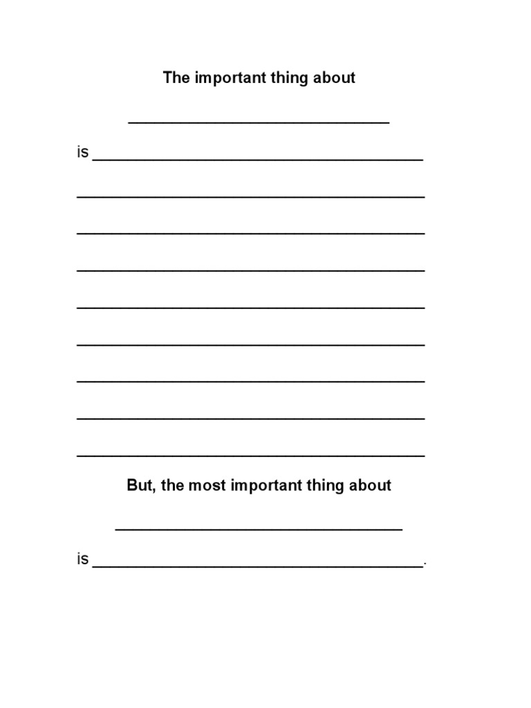 The Important Thing | PDF