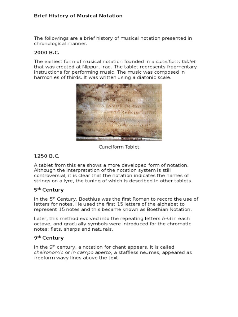 Brief History of Musical Notation | PDF | Musical Notation | Notation