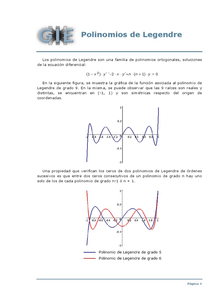Polinomios de Legendre: Propiedades y Fórmulas | PDF