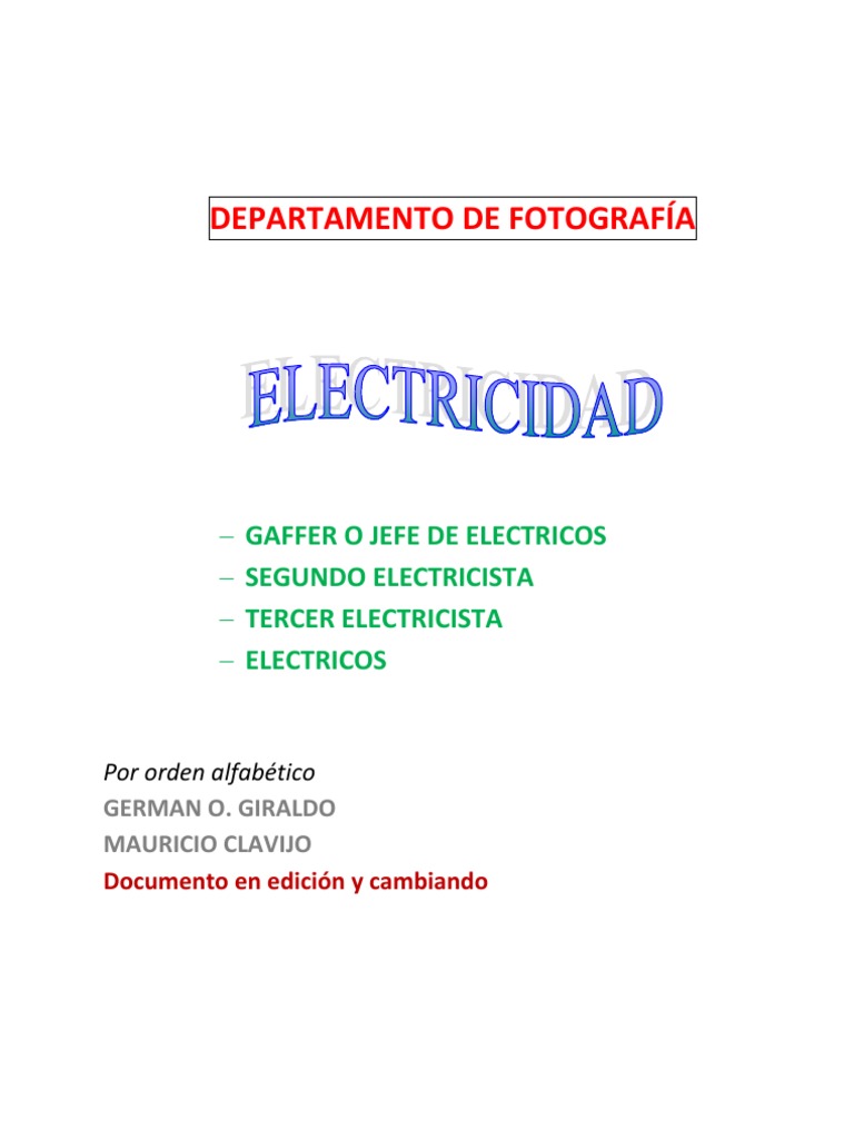 Resume Gaffers y Demás Eléctricos | PDF | Ocio