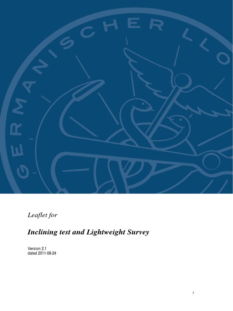 Guidelines for Conducting a Proper Inclining Test and Lightweight ...