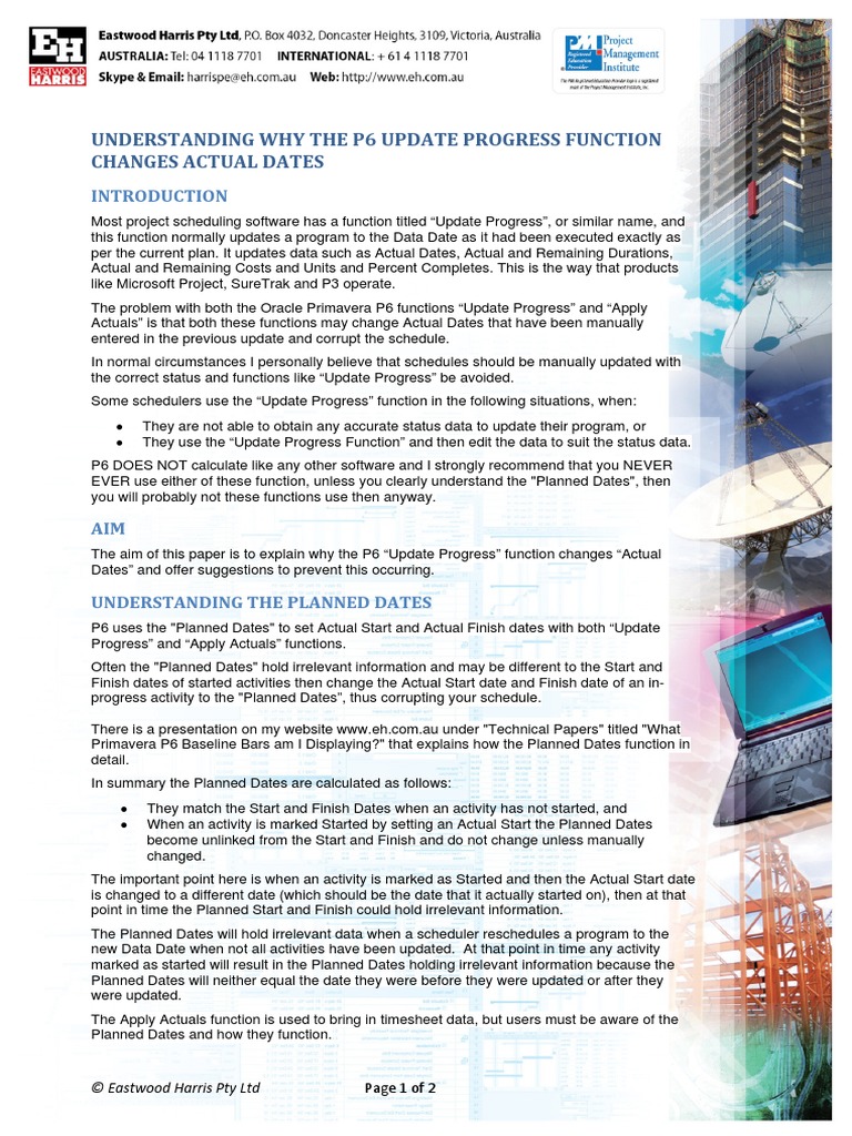 Updating Progress in Primavera P6 | PDF | Business | Software