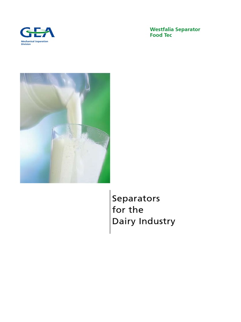 Westfalia Separator - Separators For The Diary Industry | PDF | Milk | Dairy