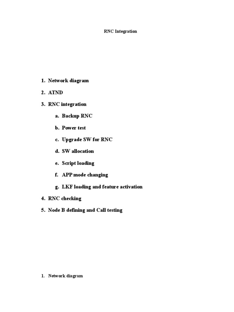 RNC Integration | PDF | Networks | Computer Networking