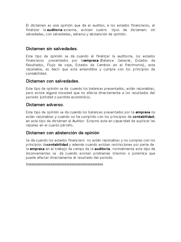 Tipos de Dictamenes Que Hay | PDF | Contralor | Estado financiero