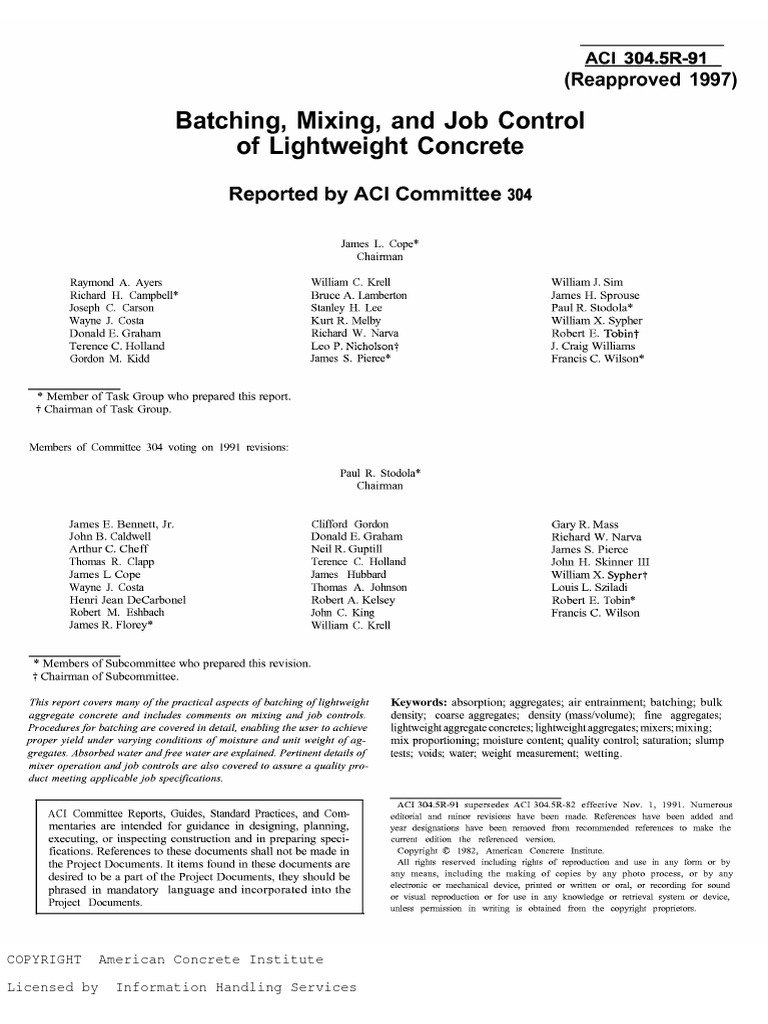 Aci 304.5R PDF | PDF