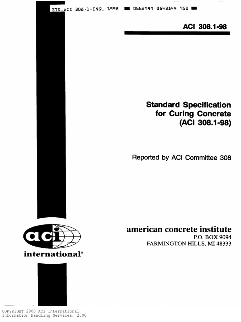 Aci 308.1 PDF | PDF