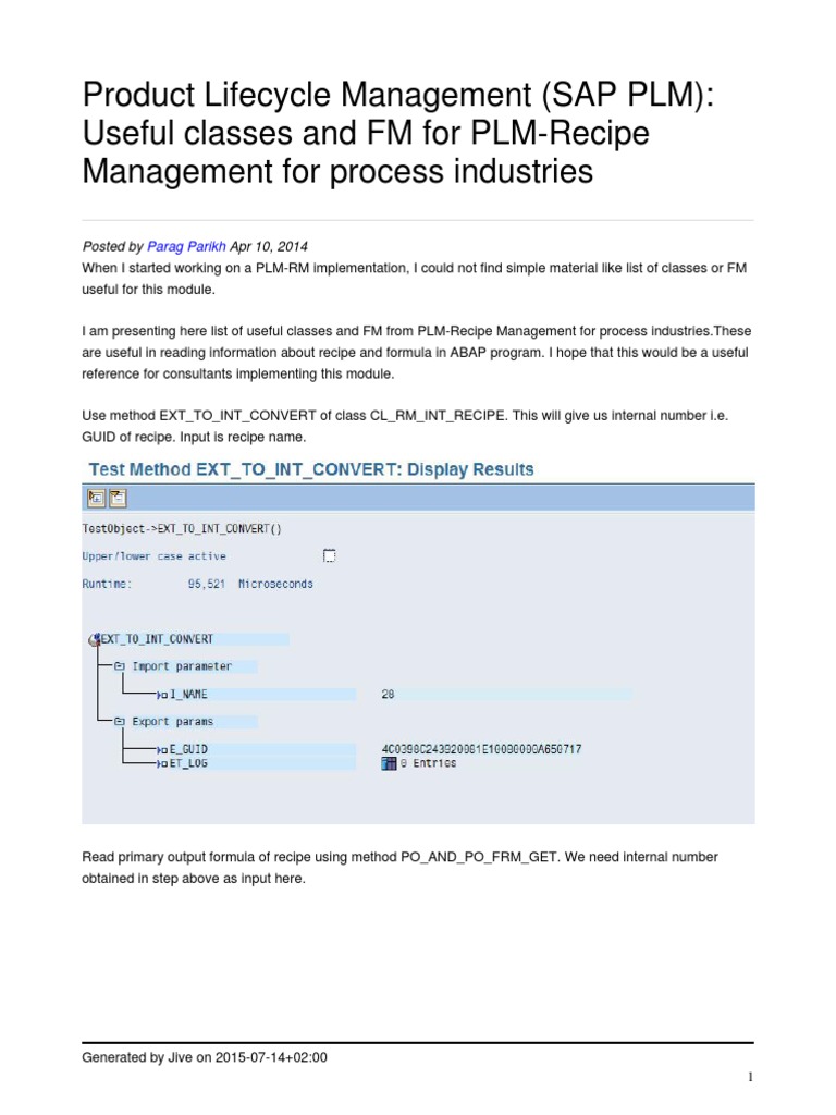 SAP PLM-Recipe Management for Process Industries | Product Lifecycle ...