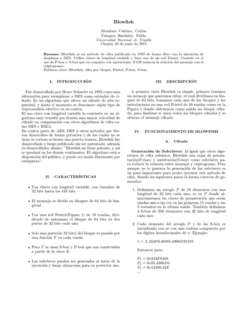 Introducción al algoritmo Blowfish | PDF | Criptografía | Áreas de informática