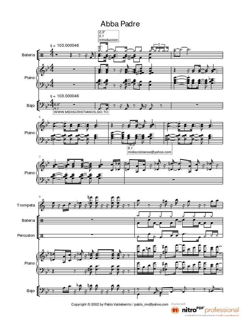 Partitura Completa Abba Padre | PDF