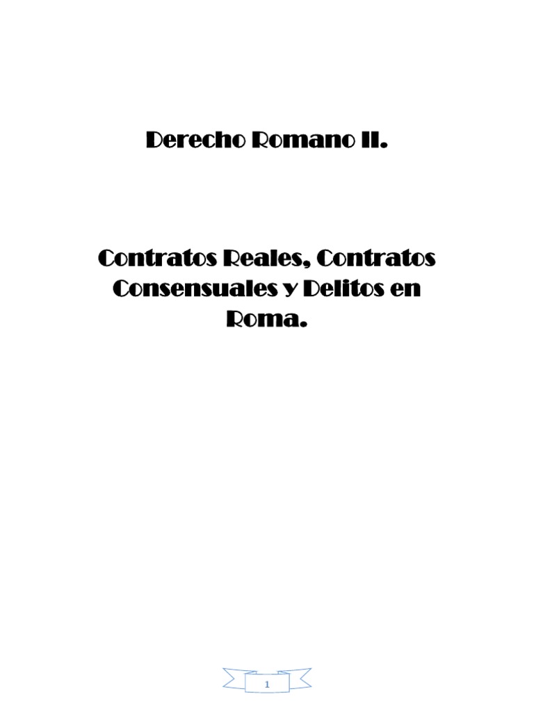Contratos y Delitos en Roma | PDF | Derecho penal | Delito