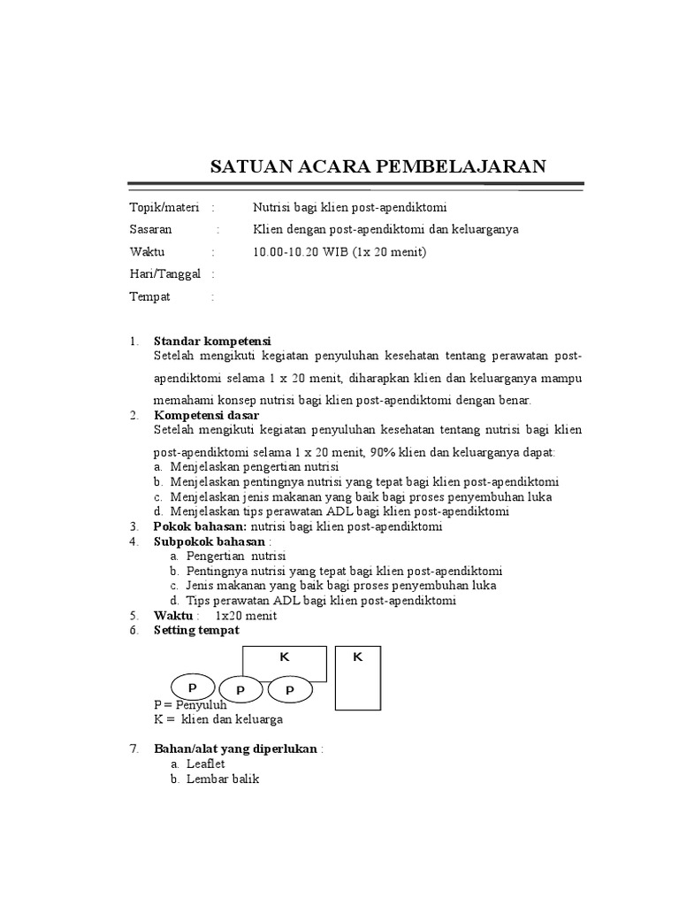 CONTOH Sap Nutrisi Post Operasi | PDF | Kesehatan Holistik