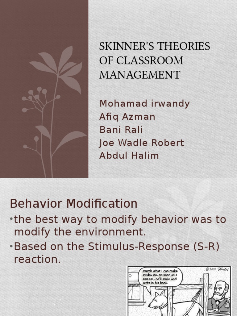 Skinner's Theories of Classroom Management | PDF | Science & Mathematics