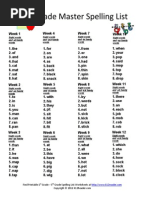 Second Grade Master Spelling Lists | PDF