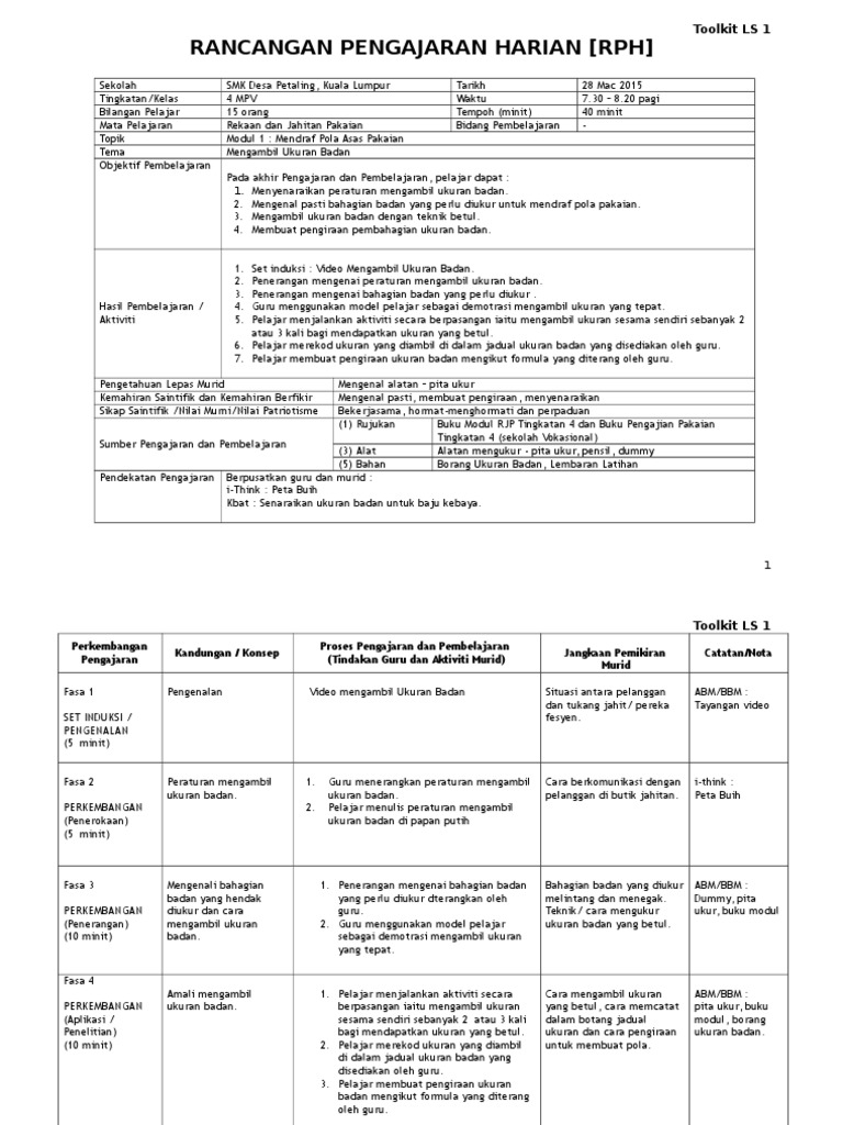 PLC Template RPH - RJP | PDF