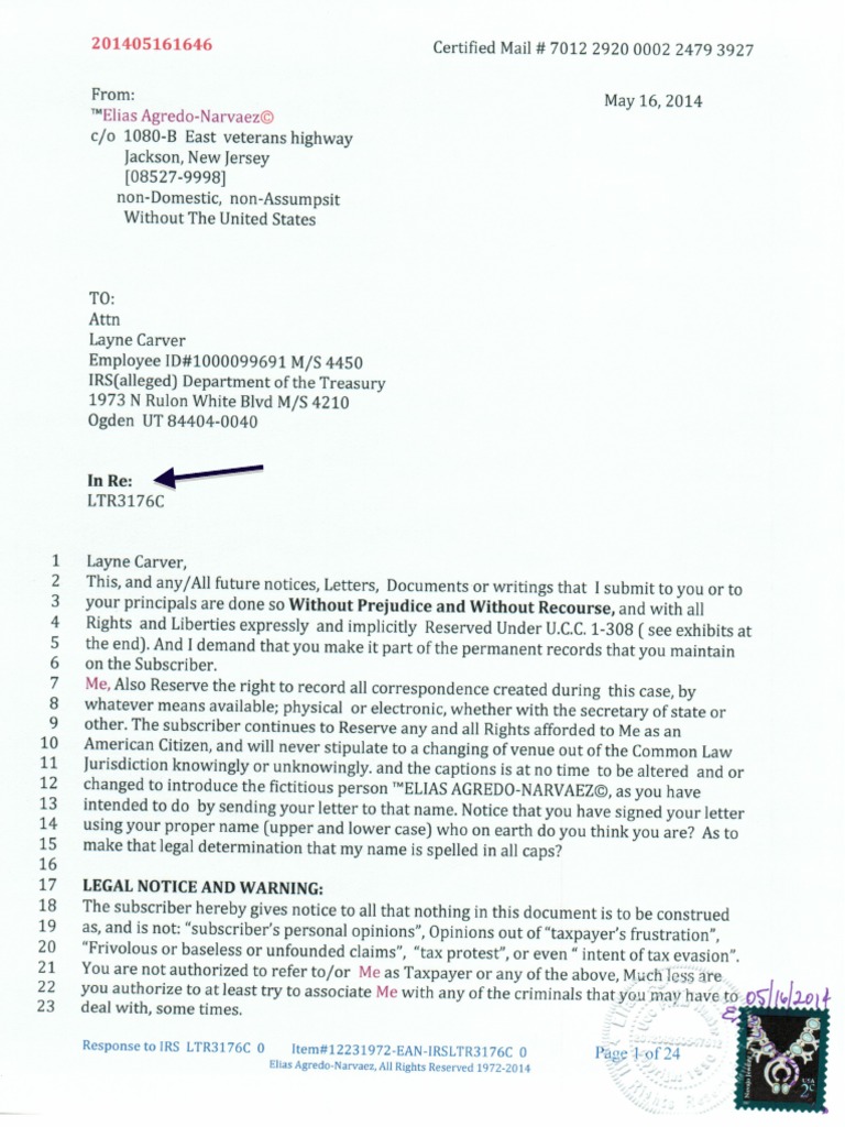 Response To Irs Frivolous Letter PDF | PDF