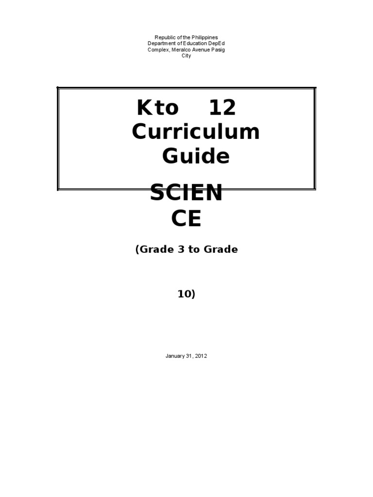 SCIENCE K 12 Curriculum Guides | PDF | Plants | Learning