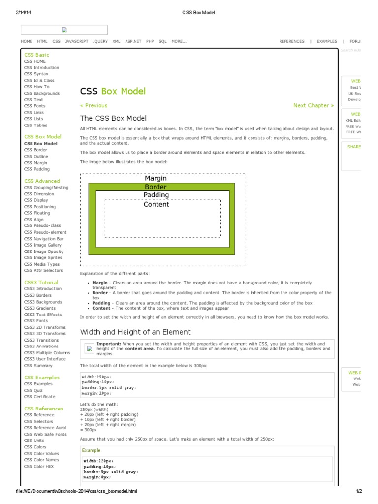 CSS Box Model | PDF | Cascading Style Sheets | J Query