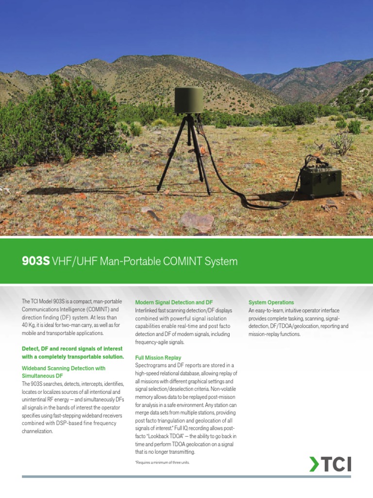 TCI 903S Portable Com System | Signals Intelligence | Hertz