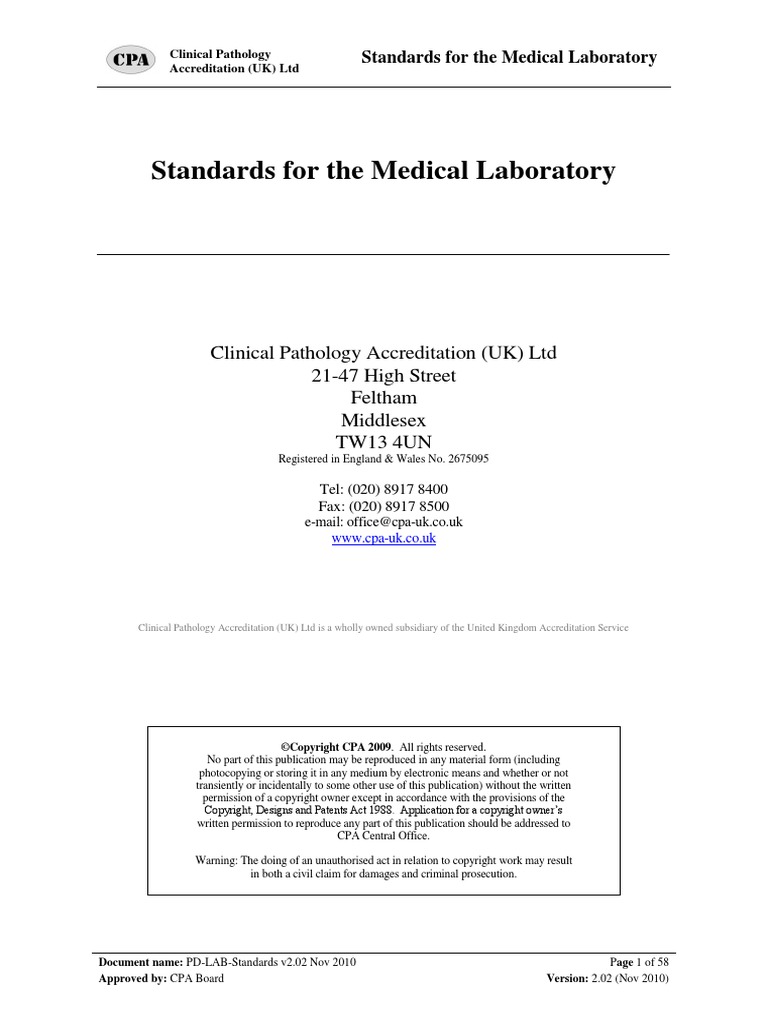 Standards Lab | PDF | Medical Laboratory | Iso 9000