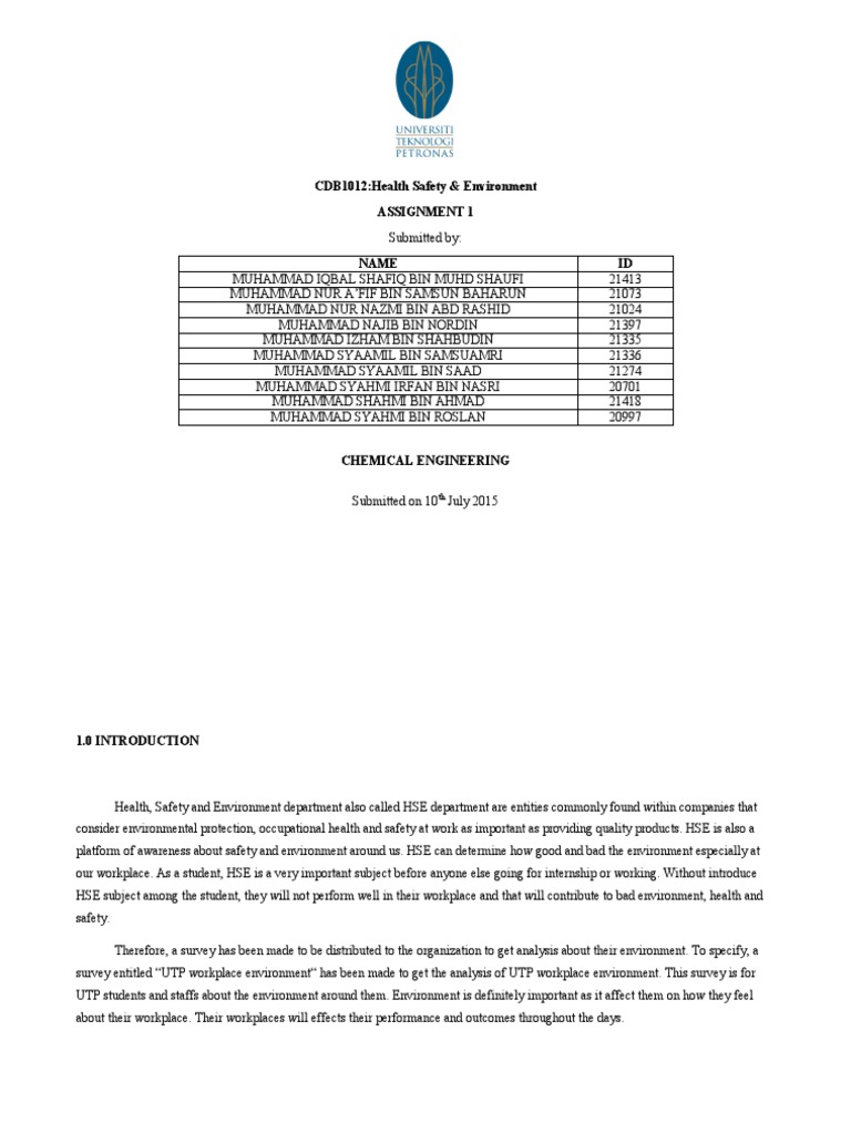 Hse Assignment Complete PDF | PDF | Stress (Biology) | Body Mass Index