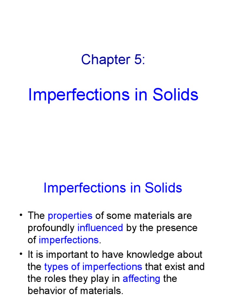 Types of Imperfections in Solids | PDF | Dislocation | Crystallite