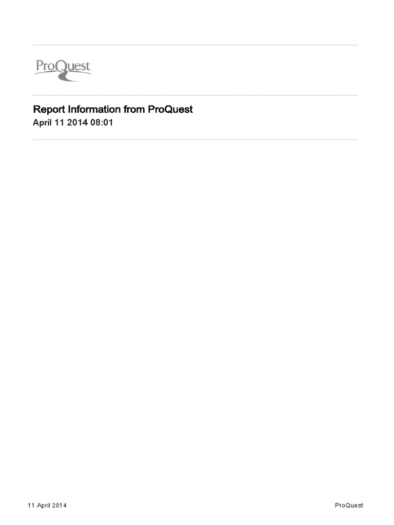 Report Information From Proquest: April 11 2014 08:01 | PDF | Career ...