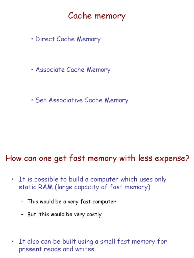 Cache Memory | PDF | Cpu Cache | Computer Data Storage