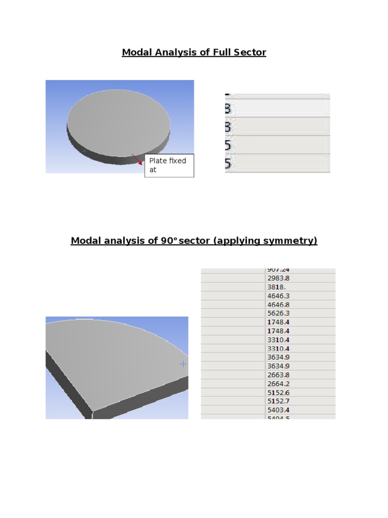 Modal Analysis of 90° Sector Plate | PDF
