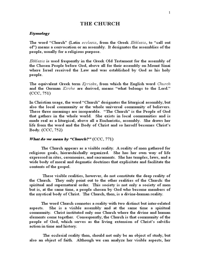 The Church | PDF | Diocese | Pope