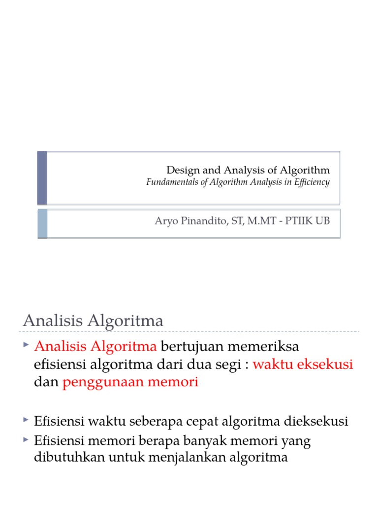DAA IB - Fundamentals of Algorithm Analysis in Efficiency | PDF