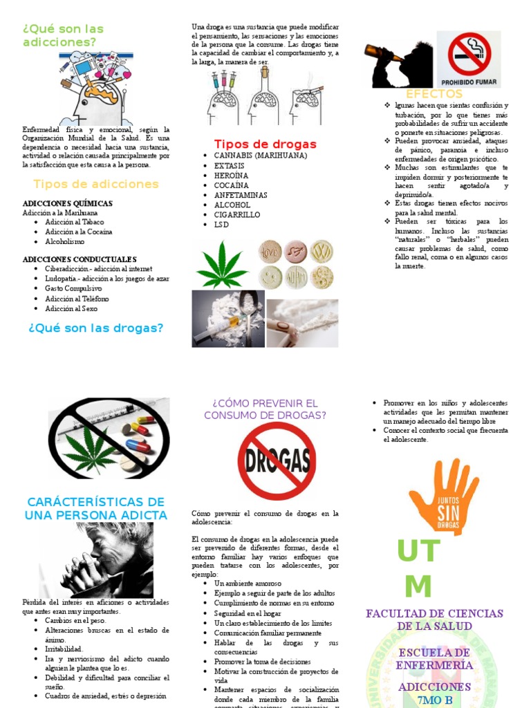triptico adicciones.docx | Drogas | Cannabis (Droga)