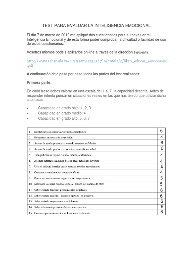 TEST_INTELIGENCIA_EMOCIONAL_PMS.pdf | Inteligencia emocional | Cuestionario