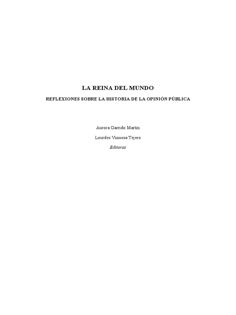 La Reina Del Mundo | PDF | Opinión pública | Certeza
