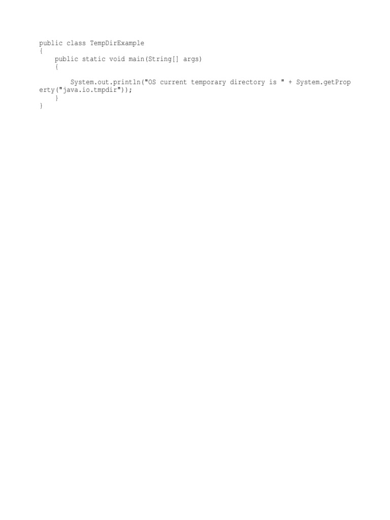 Public Class TempDirExample (Public Static Void | PDF