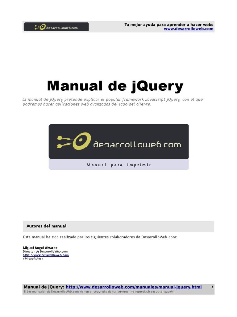 Manual Jquery | PDF | Script Java | Programación de computadoras