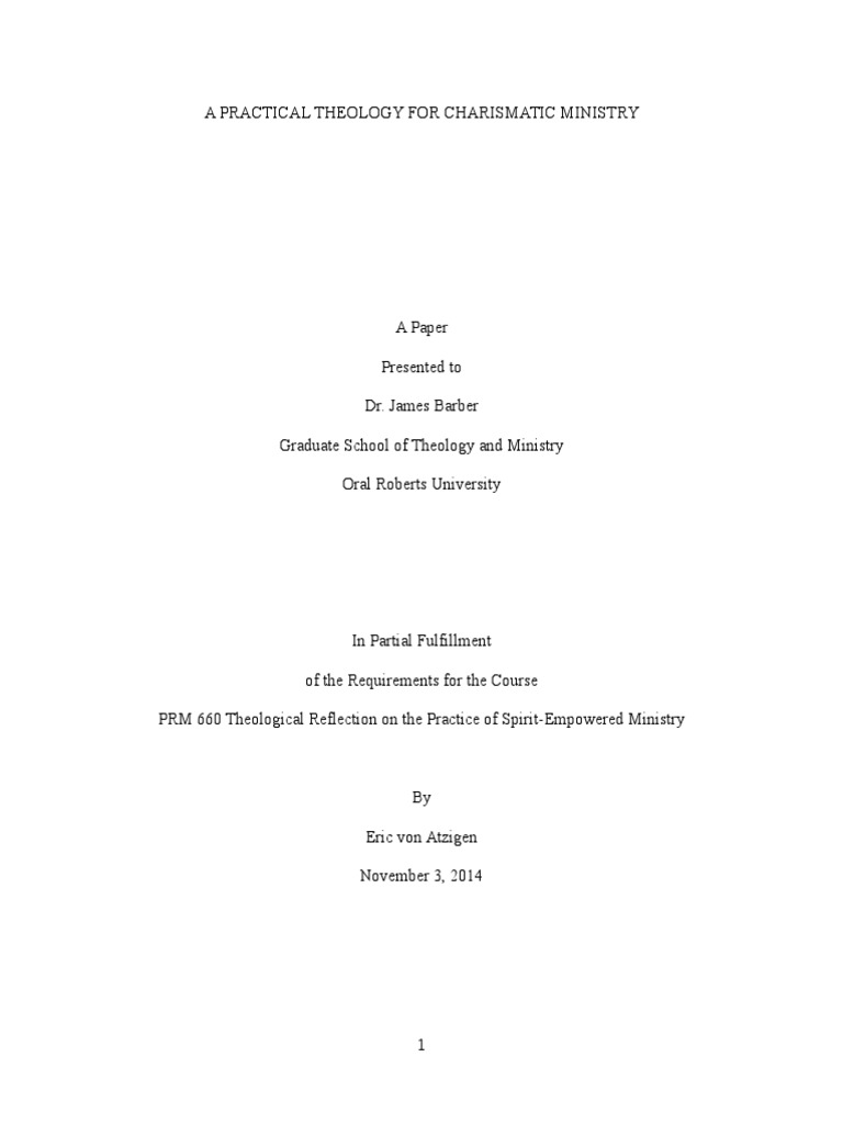 Practical Theology For A Charismatic Ministry | PDF | Disciple ...