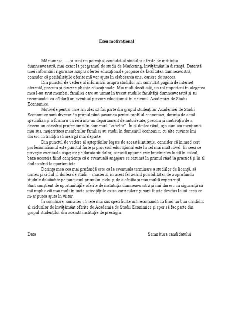 Eseu Motivational Model 2 | PDF