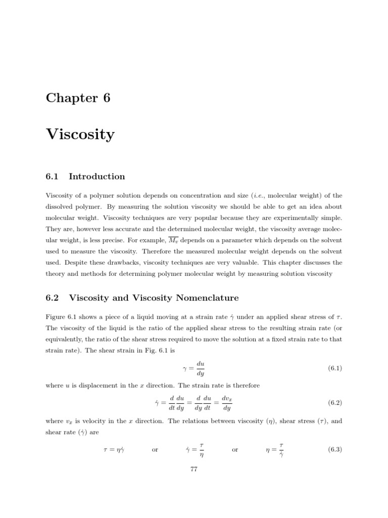 Viscosity of Polymers | PDF | Viscosity | Shear Stress