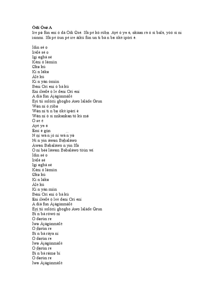 Òdí Òsé A | PDF | Ocio