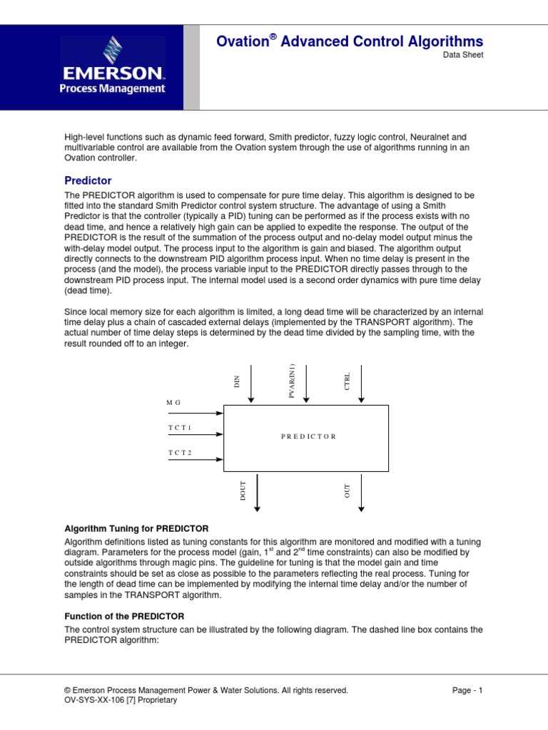 Ovation Advanced Control Algorithms: Predictor | PDF | Control Theory ...